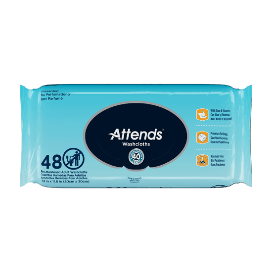 Buy Attends Unscented Washcloths - Incontinence Supplies GTA