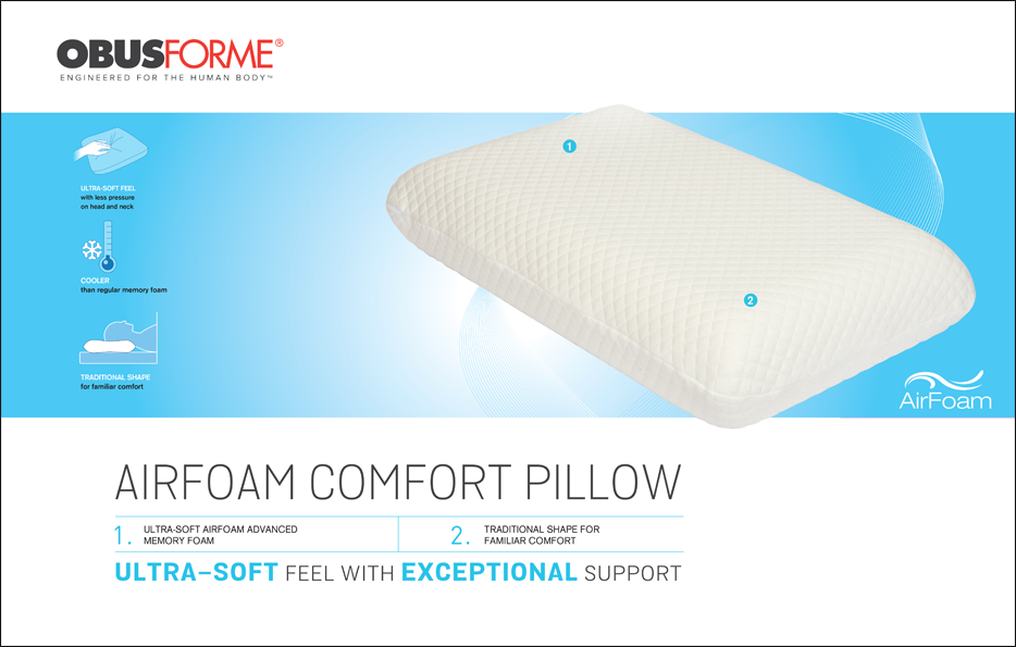 Buy Obusforme Airfoam Comfort Memory Foam Pillow – Cushions and Pillows ...