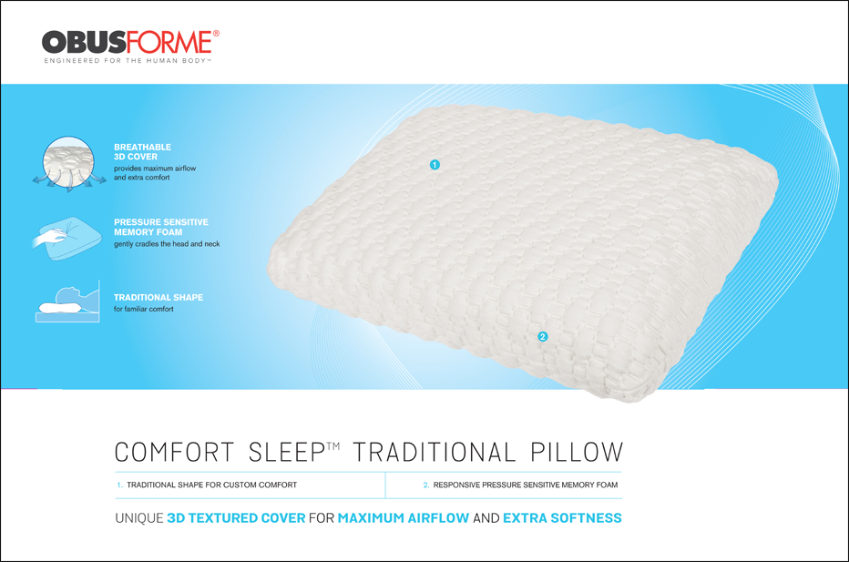 Buy Obusforme Comfort Sleep Traditional Pillow – Cushions and Pillows ...