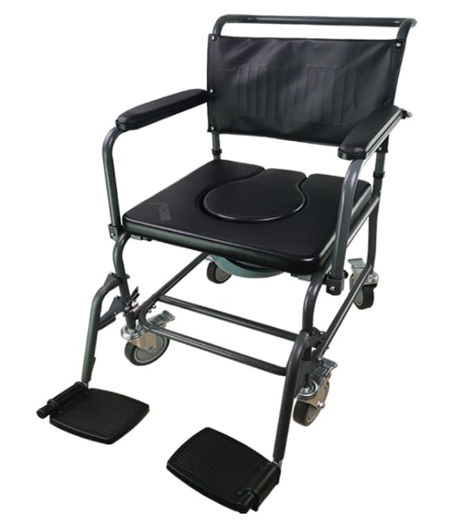Buy Padded Steel Commode Chair with Wheels – Bathroom Safety Toronto 2024