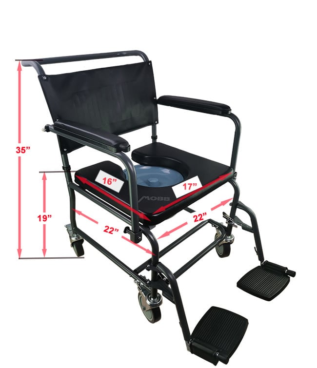 Buy Padded Steel Commode Chair with Wheels – Bathroom Safety Toronto 2024
